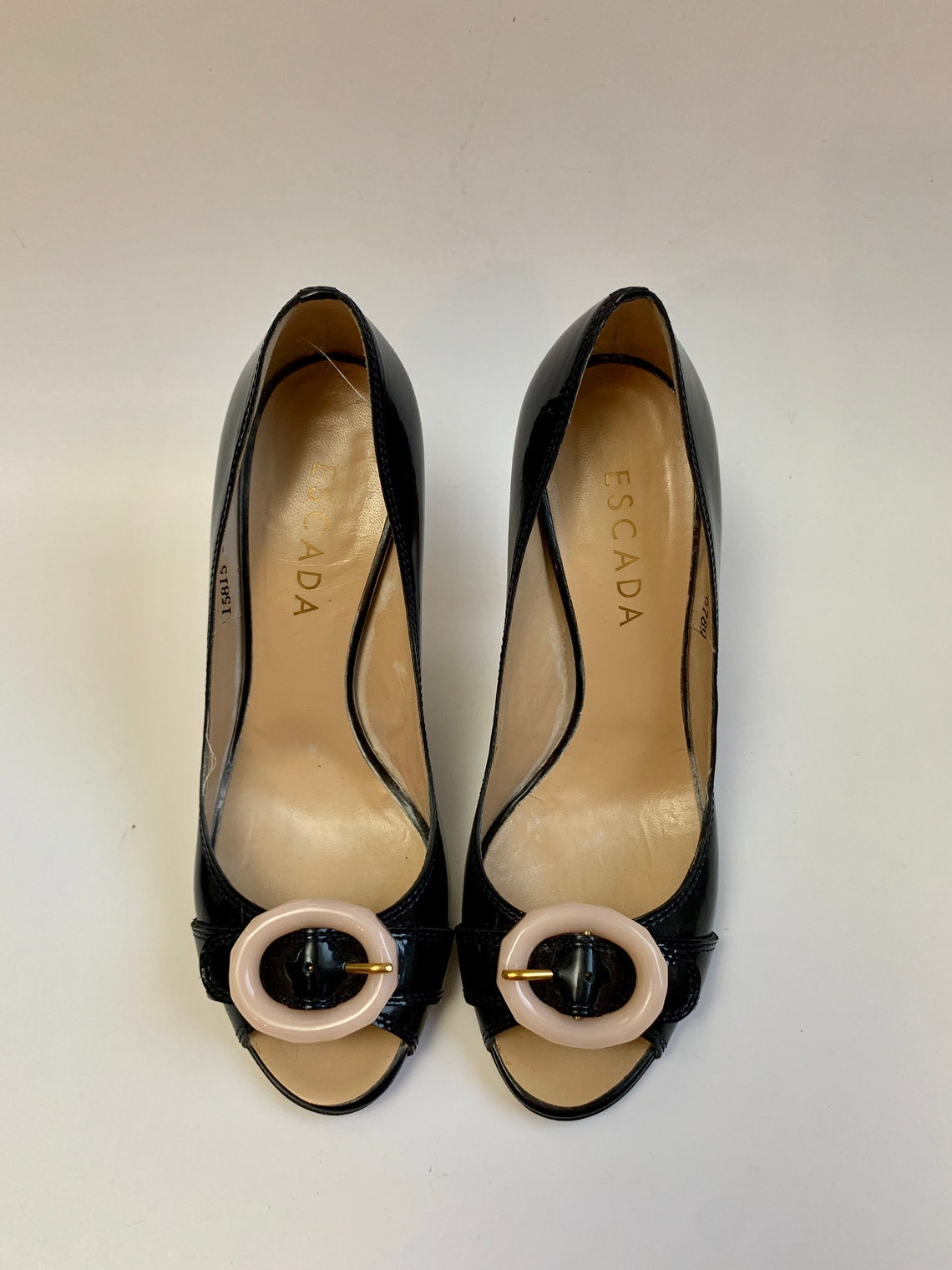 Vintage 1990s Black Patent Leather Pumps by Escada // Designer | Etsy