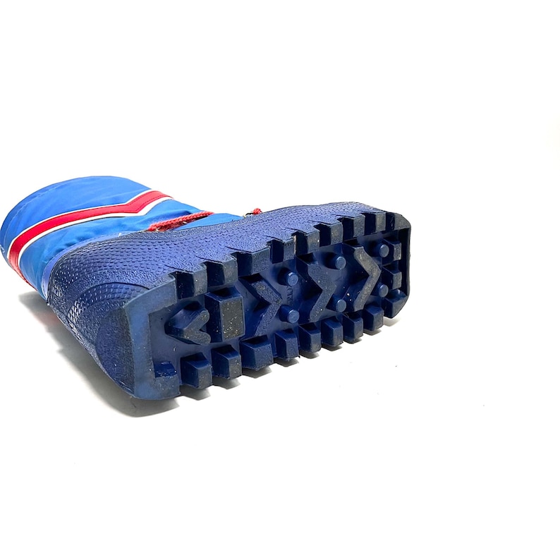 Vintage 1980s Womens Moon Boot Style Snow Boots // Blue Nylon Platform ...