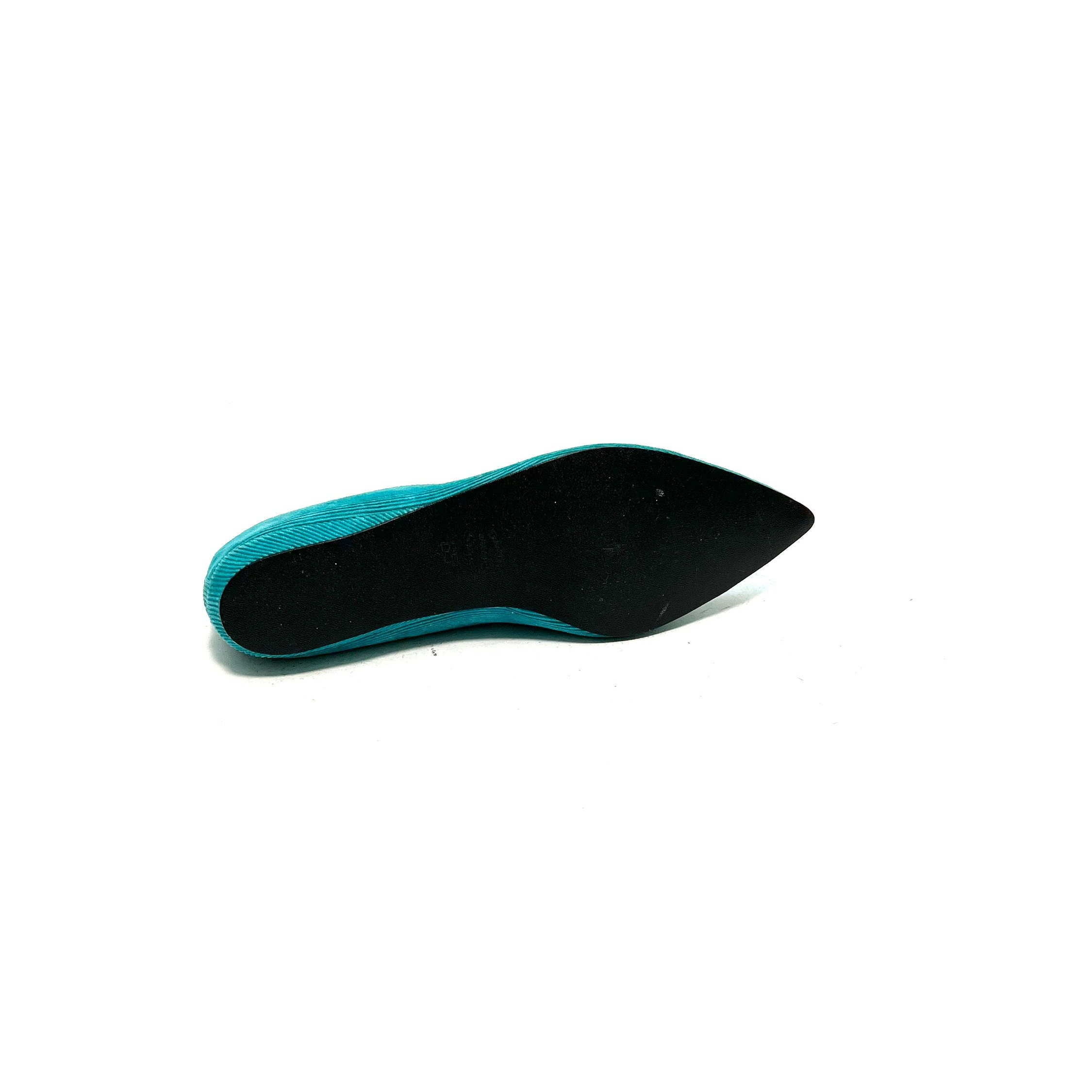 Vintage 1960s Pointed Toe Flats // Turquoise Corduroy Slip on House ...