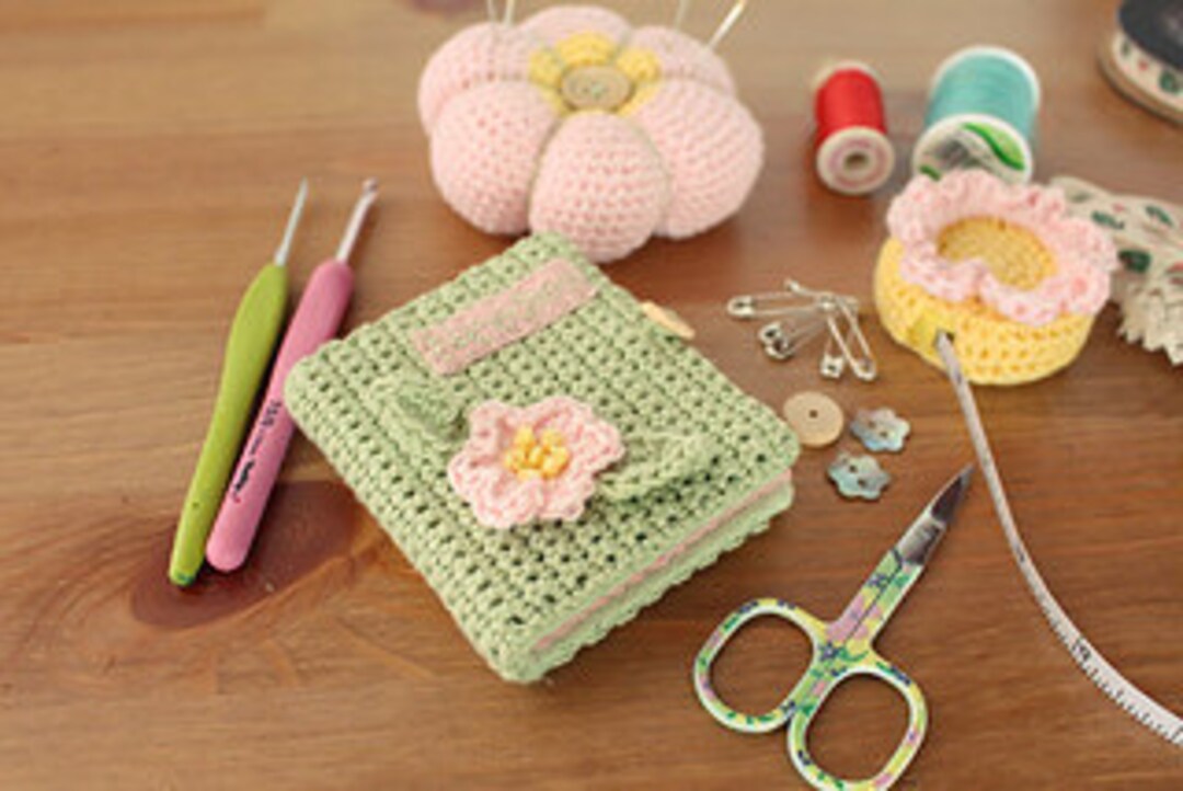 Crochet Needlework Set Crochet Pattern by Liz Ward Pincushion - Etsy