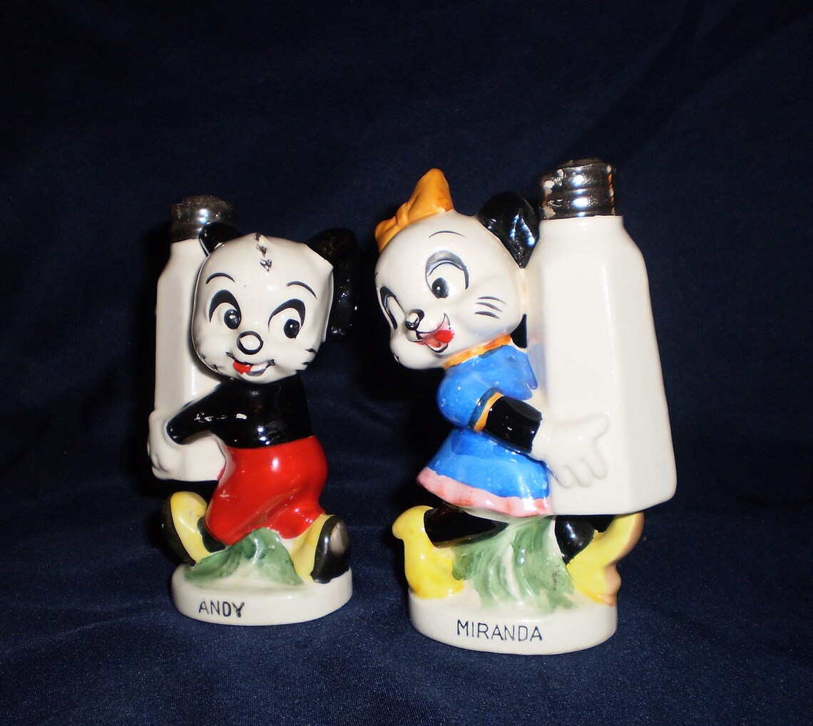 Vintage Andy Panda and Miranda Salt and Pepper Set - Etsy