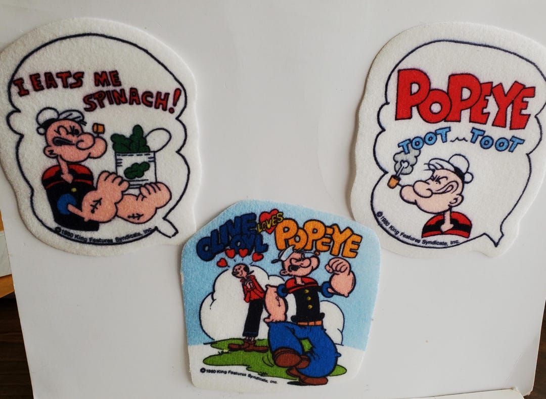Vintage Popeye Iron-on Patches/appliques - Etsy