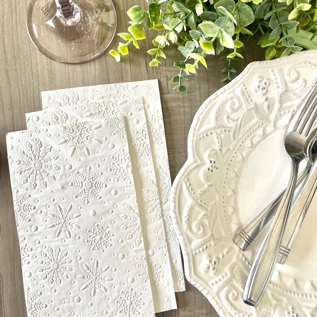50+ Large Snowflake Wedding Dinner Napkins - Wedding Shower ...