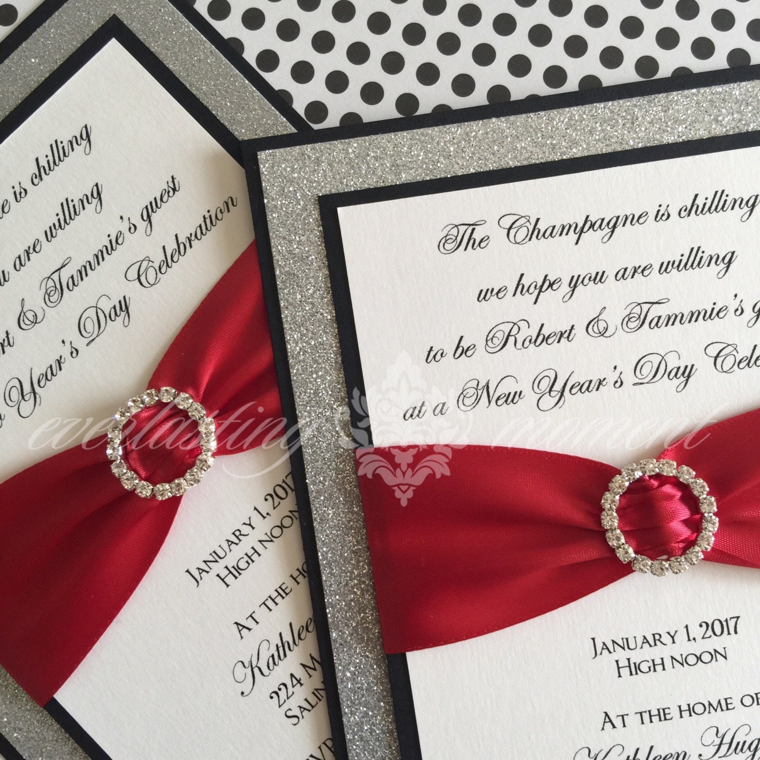 Royal Blue Invitation RHINESTONE and GLITTER Wedding | Etsy