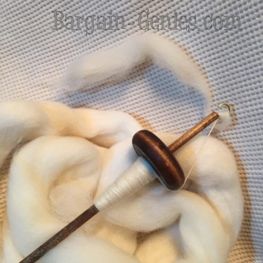 Drop ** Spindle Spinning Top Whorl Walnut Finish for Yarn Wool Roving ...