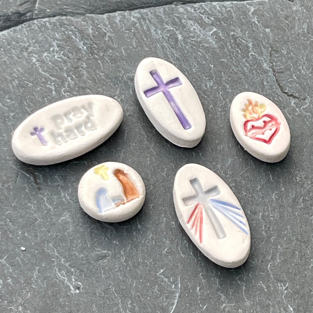Set of Five Ceramic Magnets, Strong Magnets, Catholic Kitchen, Stocking ...