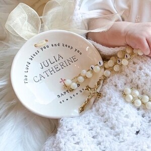 Personalized Ceramic Holy Water Baptism Bowl: Catholic Gift for Girls ...