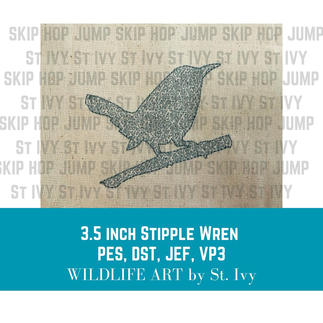 Stipple Wren Bird Embroidery Design File - DIGITAL DOWNLOAD, Not a ...
