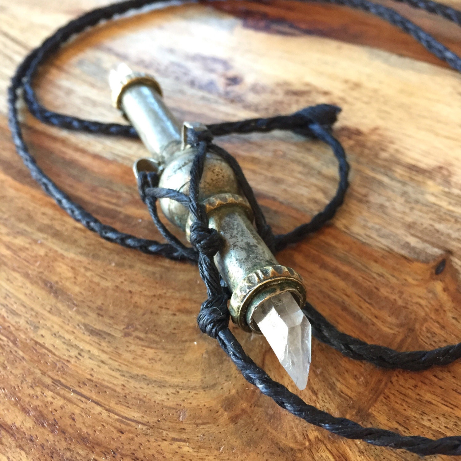 Crystal Kuchi Bead Irish Linen Necklace