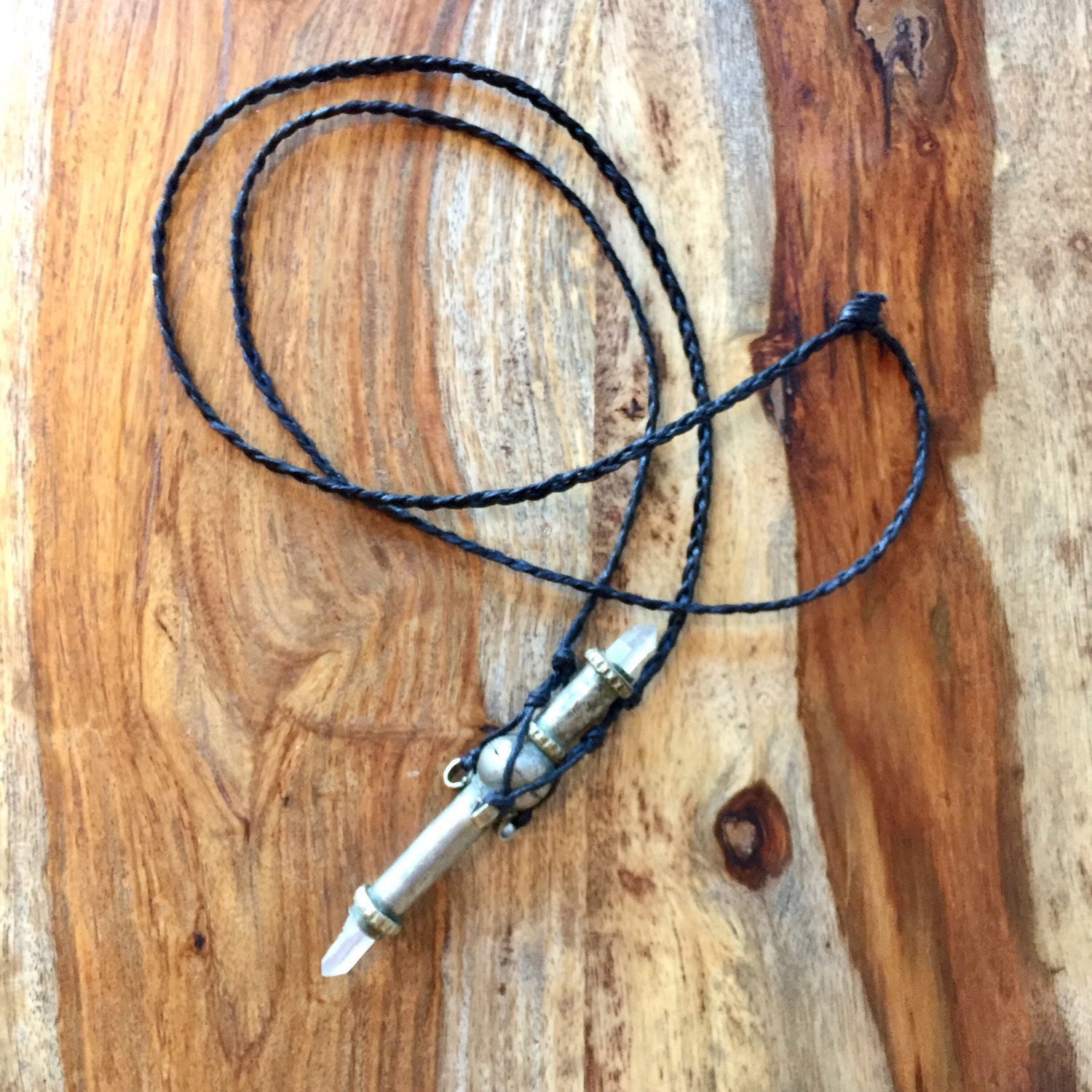 Crystal Kuchi Bead Irish Linen Necklace