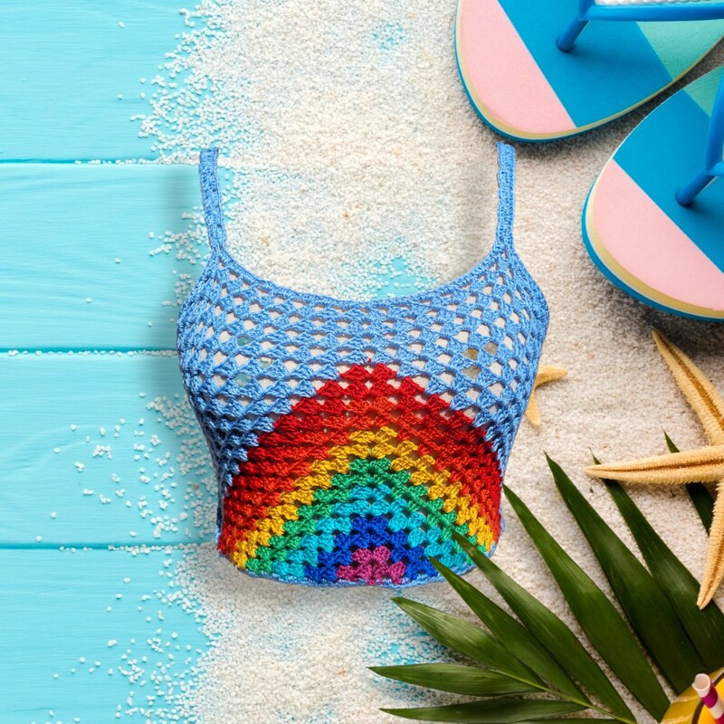 Rainbow Crop Top - Etsy