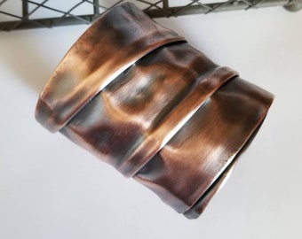 Fold Formed Copper Band Ring Mens or Womens wide copper | Etsy