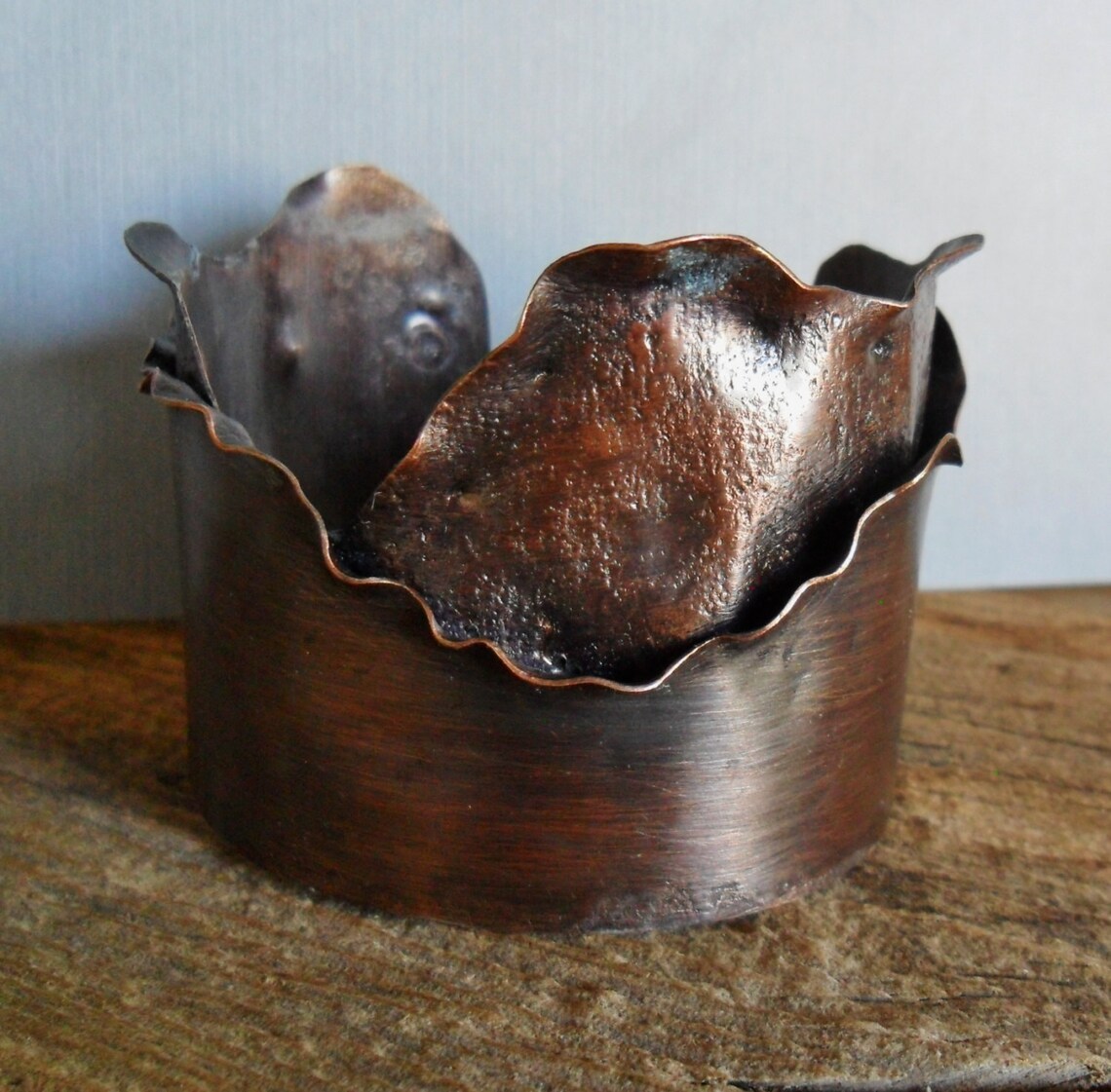 Waves Design Layered Copper Cuff Bracelet Mens Copper Cuff - Etsy