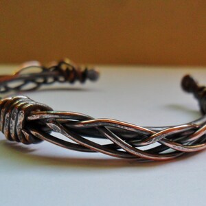 French Braided Copper Wire Cuff for Men or Women - Etsy
