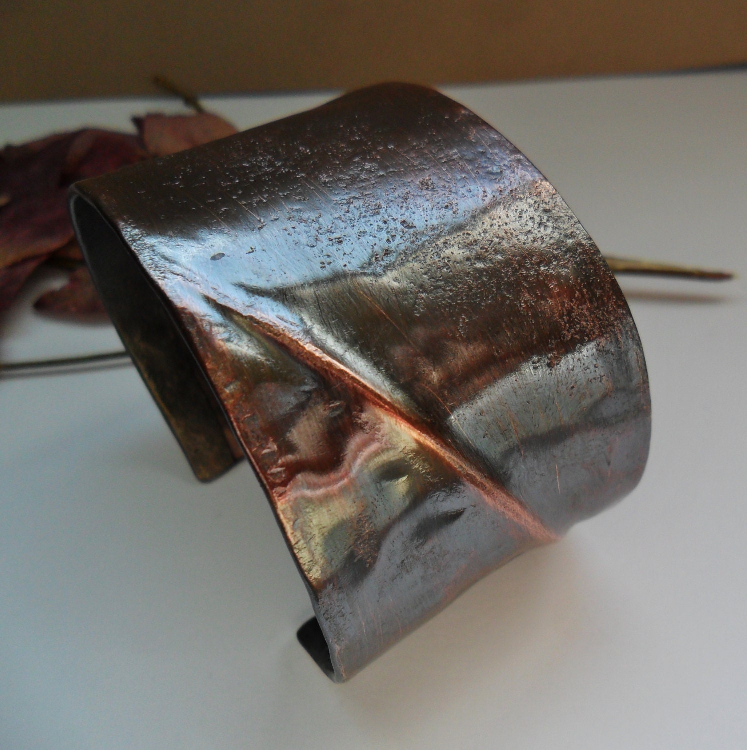 Fold Formed Copper Cuff Bracelet, Mens Copper Cuff Bracelet, Womens ...