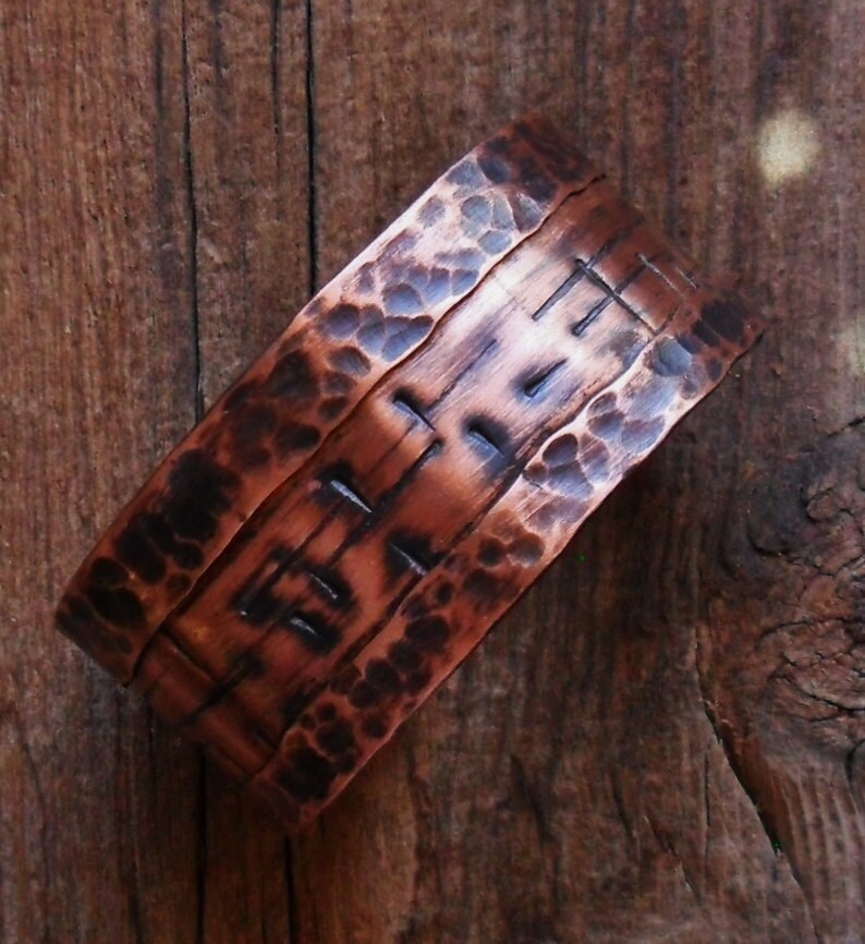 Hammered Textured Sanded Perfect Mens Women Copper Cuff - Etsy