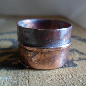 Fold Formed Copper Band Ring Mens or Womens wide copper | Etsy