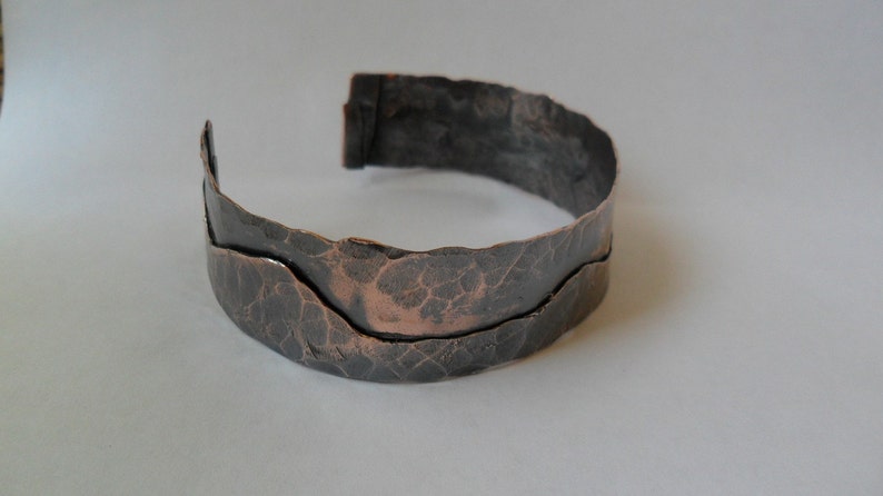 Catch the wave mens or womans copper cuff bracelet | Etsy