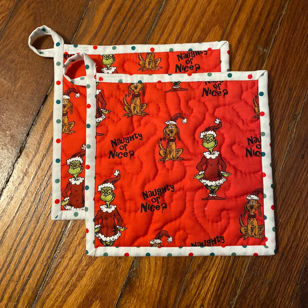 The Grinch Pot Holders Christmas - Etsy