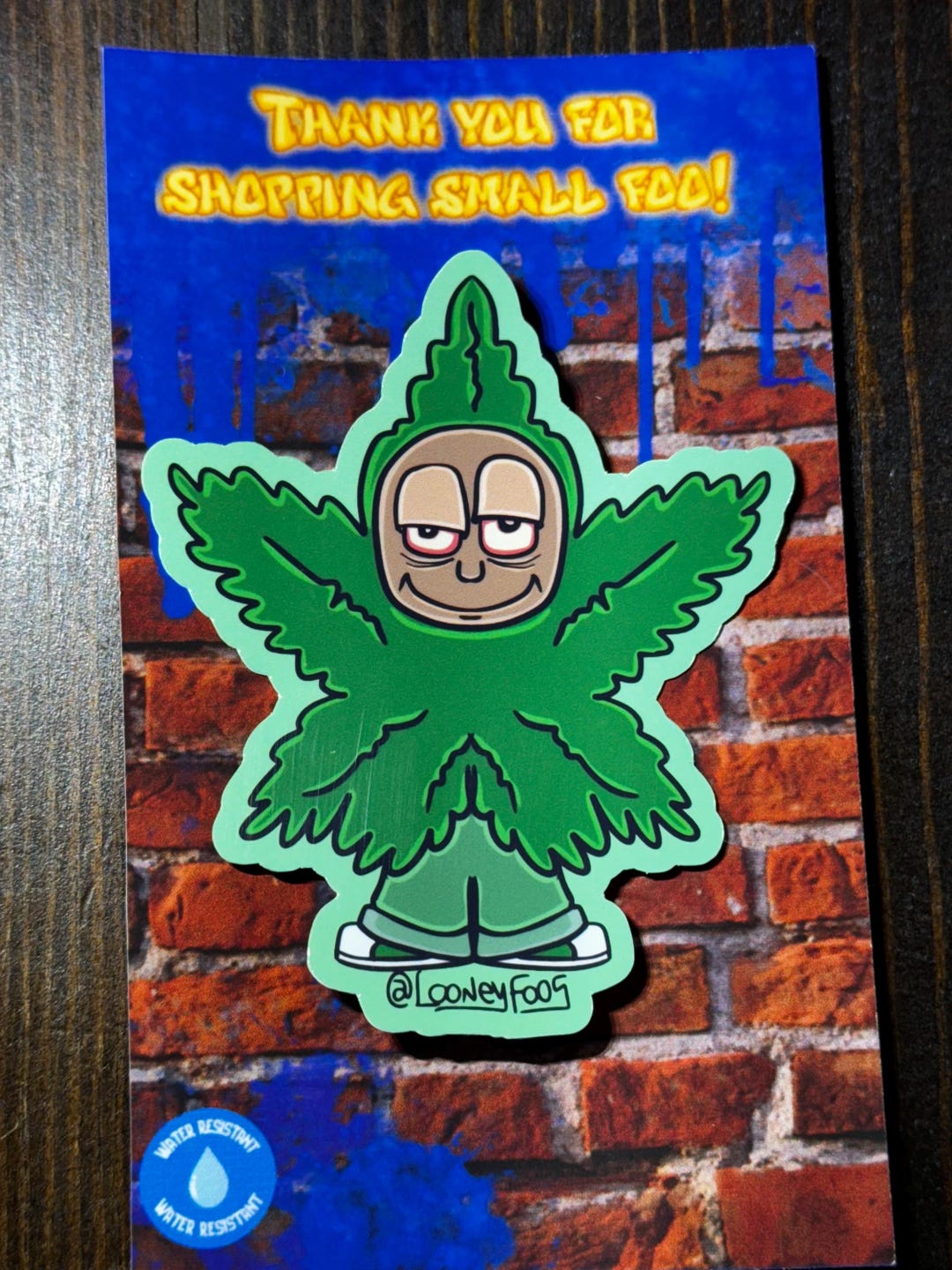 Funny Weed Character Sticker | Looney Foo Stoner Leaf Cartoon ...