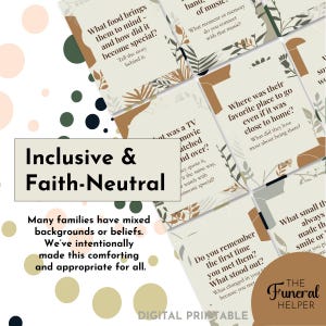 Celebration of Life Memory Prompt Cards | Funeral Conversation Starters ...