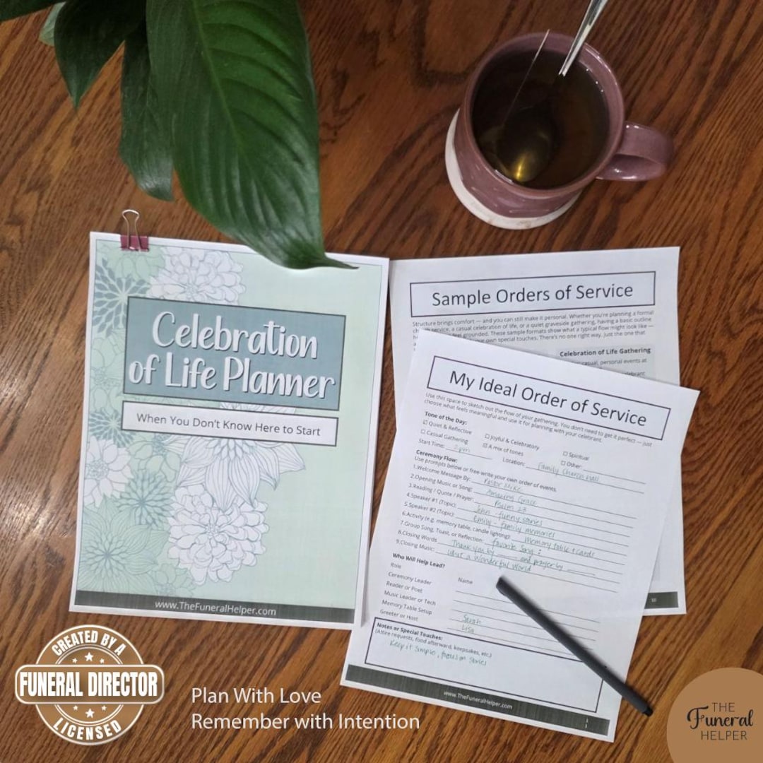 Funeral Planning Checklist & Celebration of Life Planner | Memorial ...