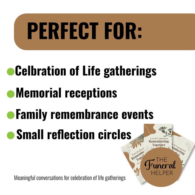 Celebration of Life Memory Prompt Cards | Funeral Conversation Starters ...