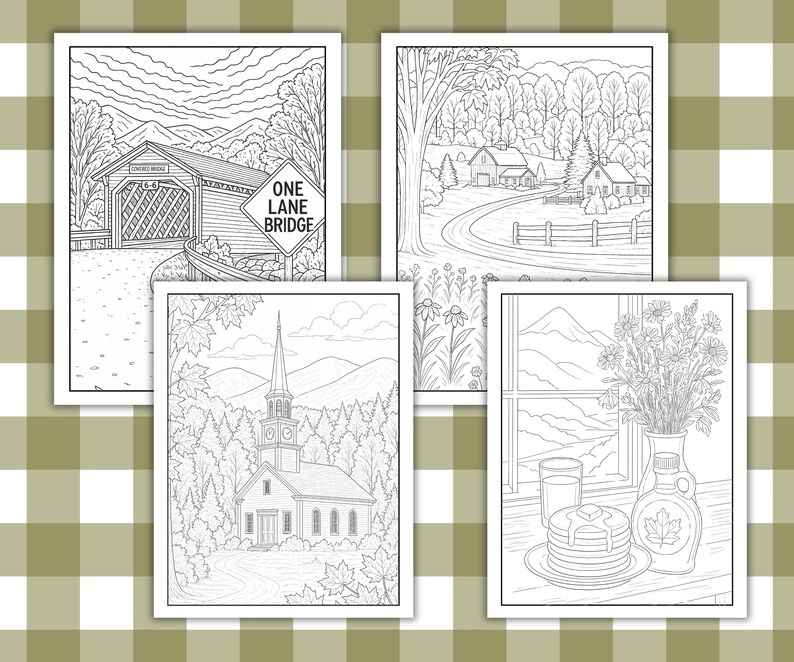Vermont Coloring Page Printable Instant Download | State Adult and Kids ...