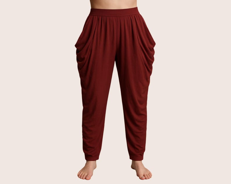 Draped Pants Sewing Pattern PDF | Gathered Side Trousers for Women ...