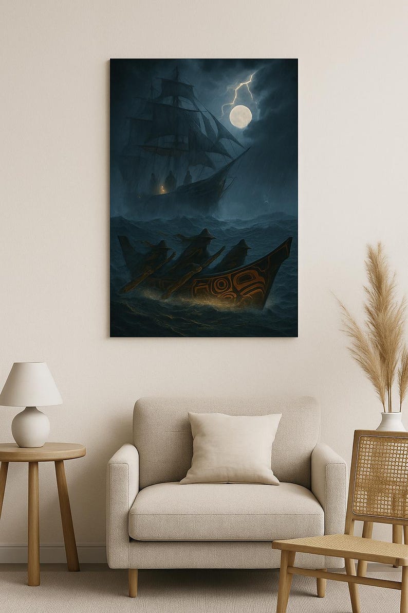 Spirit Canoe Ghost Ship Poster 24x36 First Nations Wall Art Heiltsuk ...