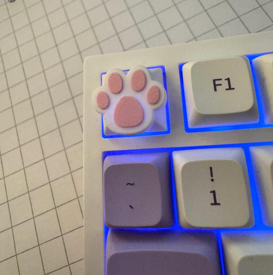 Cat Keycap for Mechanical Keyboards, Cat Paw Design. Customizable Color ...