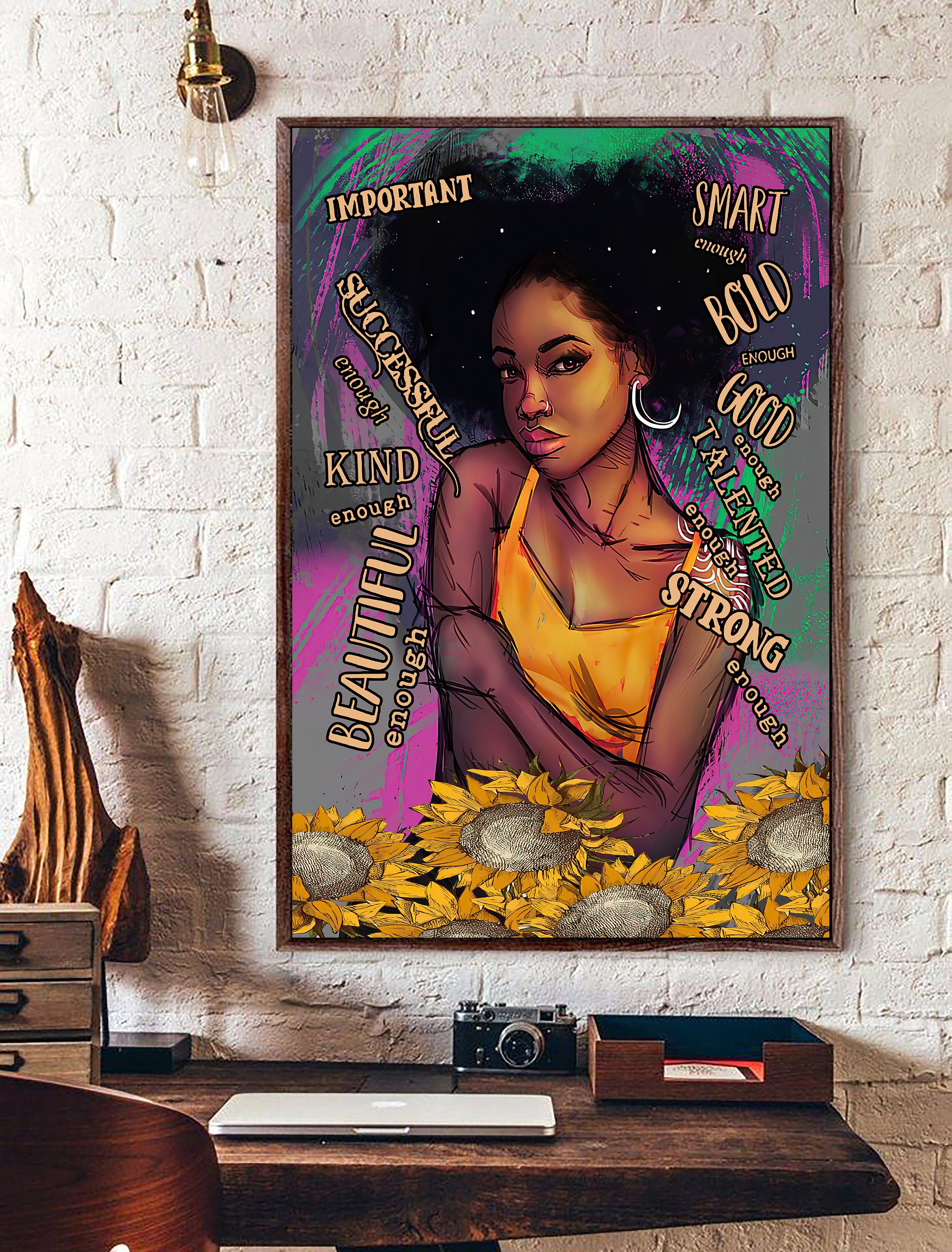 Wall Hangings Home & Living Prints African American Woman Portrait ...