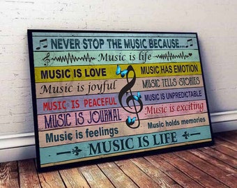 Music is Life Poster - Etsy