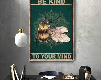Be Kind to Your Mind Poster Floral Poster Floral Print - Etsy
