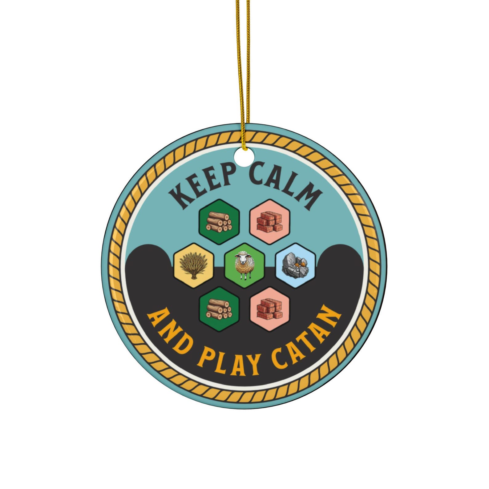 Catan Board Game Ceramic Christmas Ornament: Keep Calm and Play - Etsy