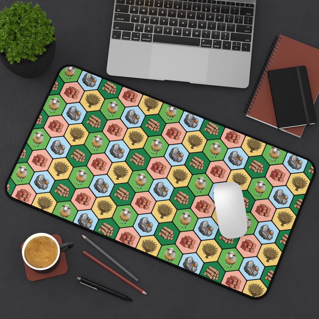 Catan Board Game Inspired Colorful Hexagon Catan-themed Desk Mat Unique ...