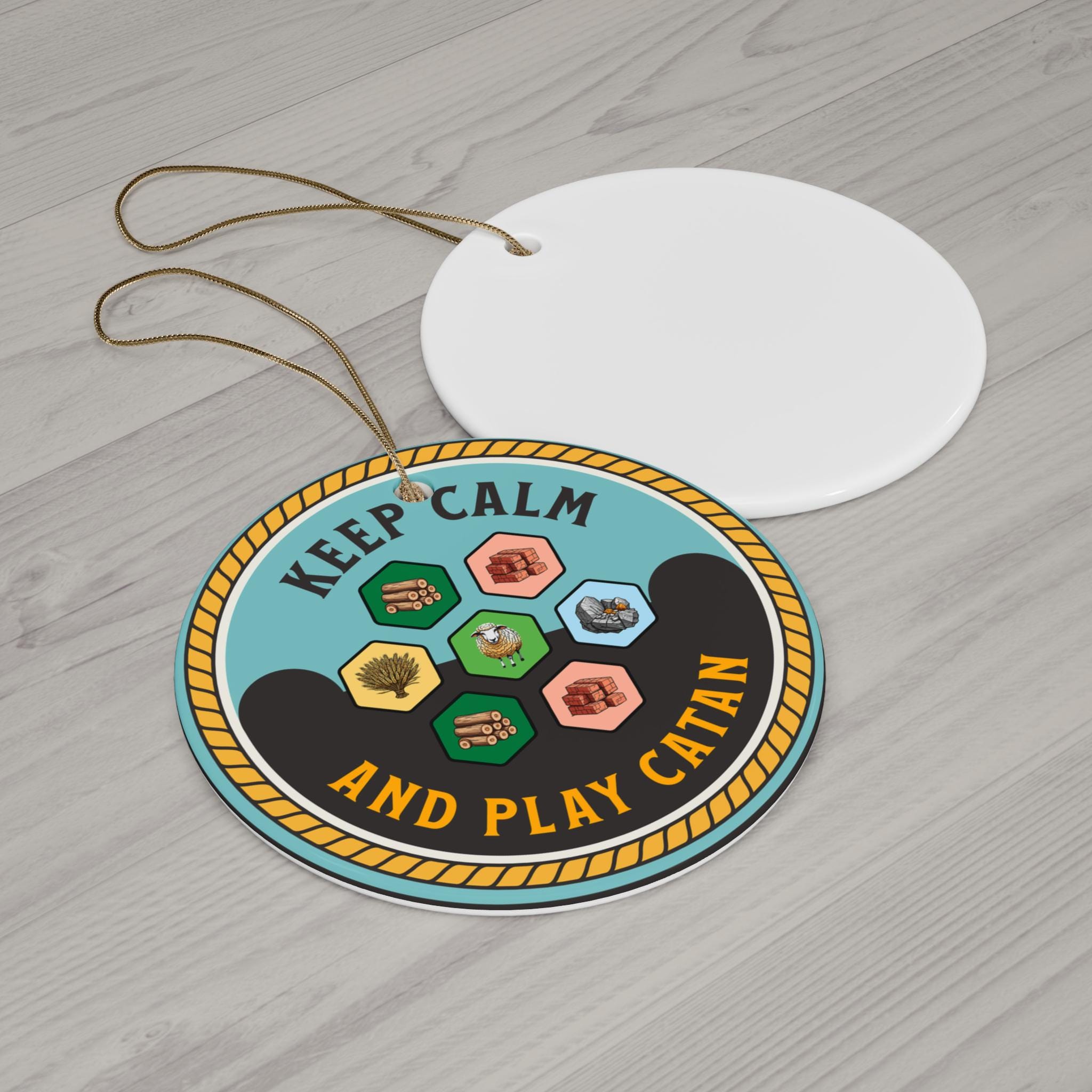 Catan Board Game Ceramic Christmas Ornament: Keep Calm and Play - Etsy