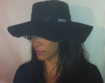 Big Brim Derby Hat in Tan and Black With Optional Feather | Etsy