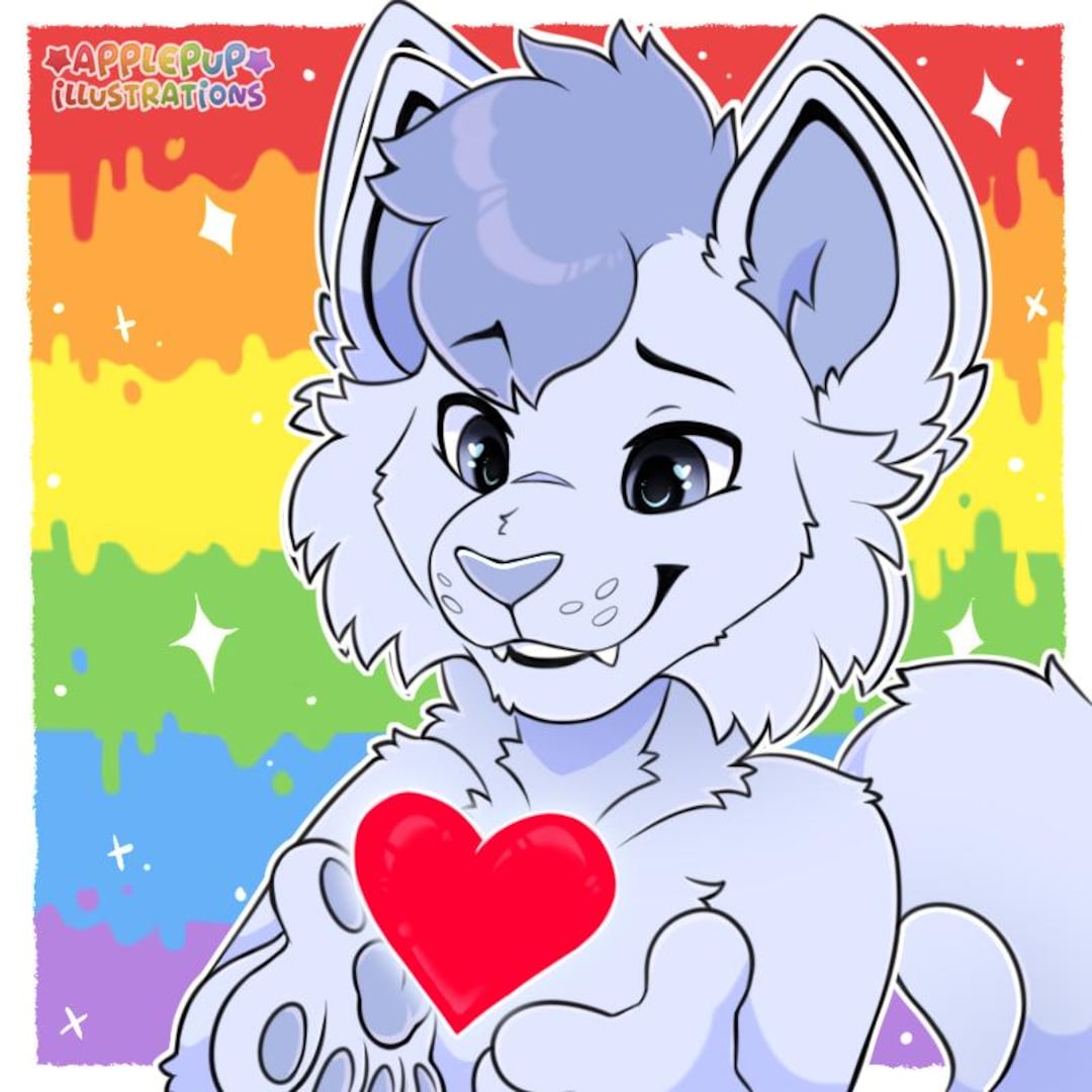 Pride Holding Heart Furry Icon YCH - Etsy
