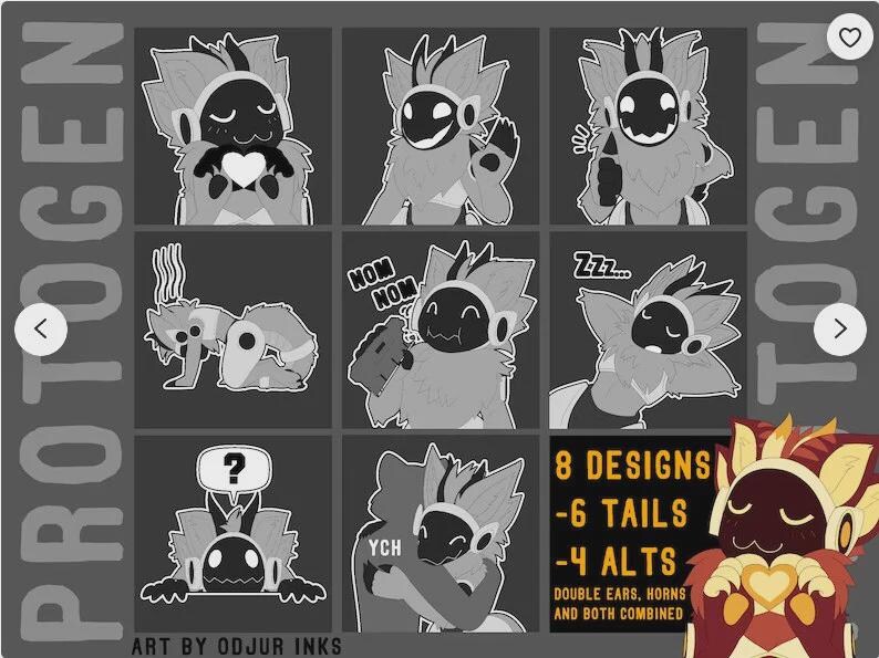 Protogen 8 Pc. Telegram Sticker Pack YCH - Etsy