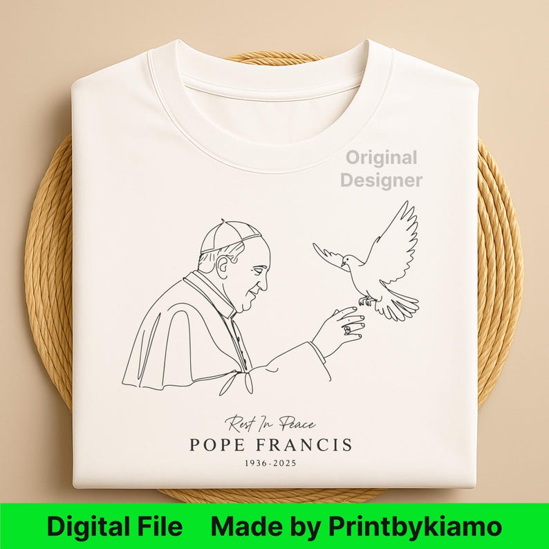 Pope Francis Line Art Clipart: PNG & SVG Bundle (digital Download ...