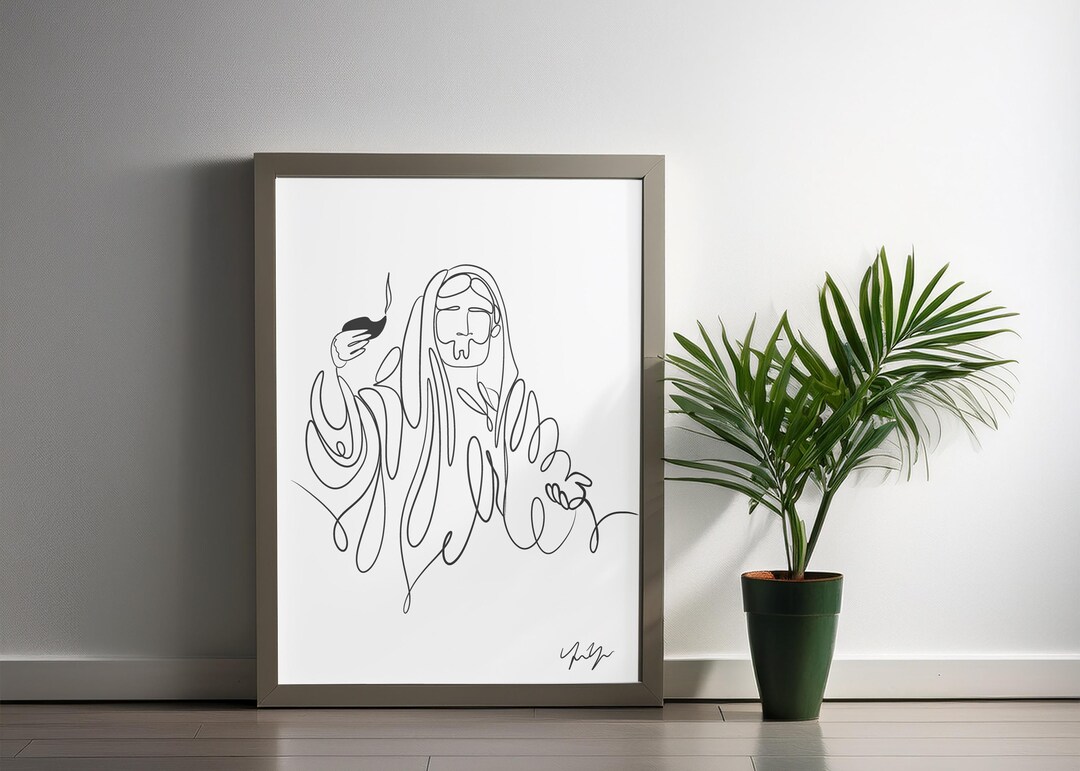 Jesus Wall Art, Jesus Oil Lamp, Side, Christian Religious Bible Prints ...
