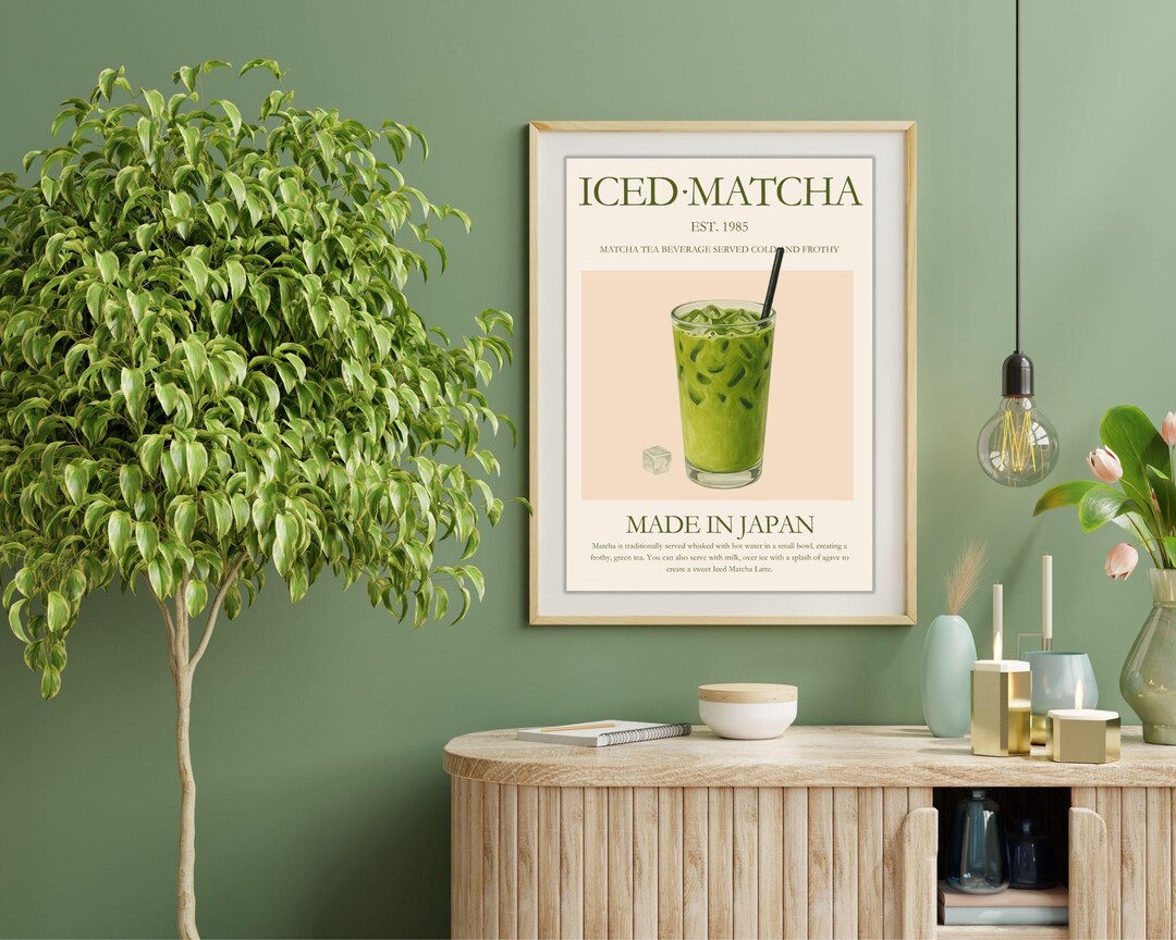 Digital Matcha Latte Wall Art Print – Minimalist Matcha Poster, Instant ...