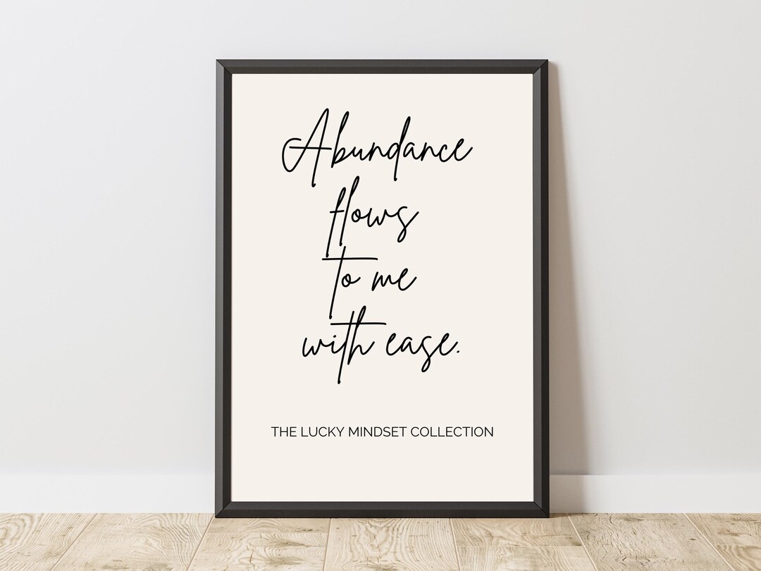 Printable Affirmation Wall Art Bundle – the Lucky Mindset | Set of 5 ...