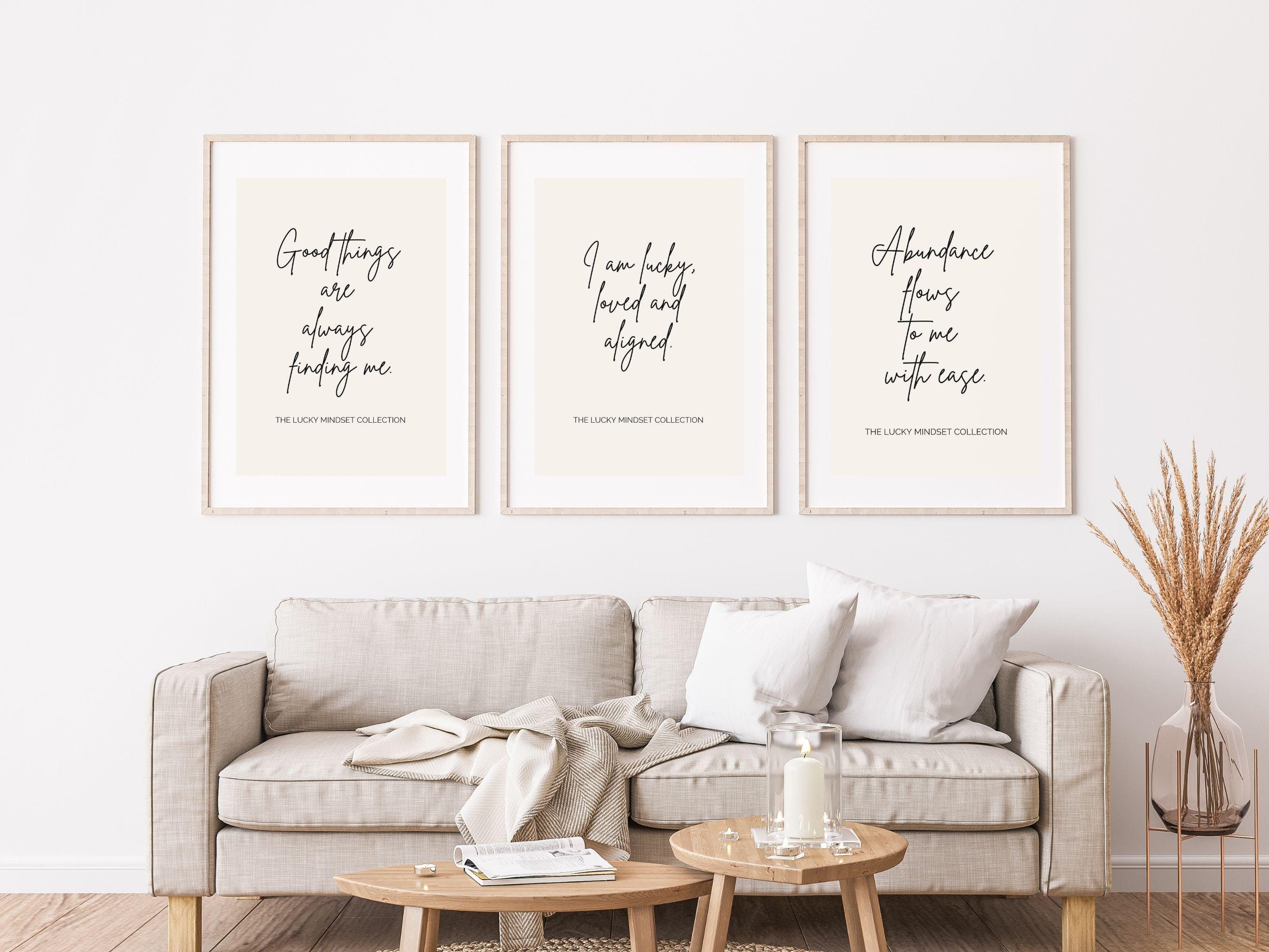 Printable Affirmation Wall Art Bundle – the Lucky Mindset | Set of 5 ...