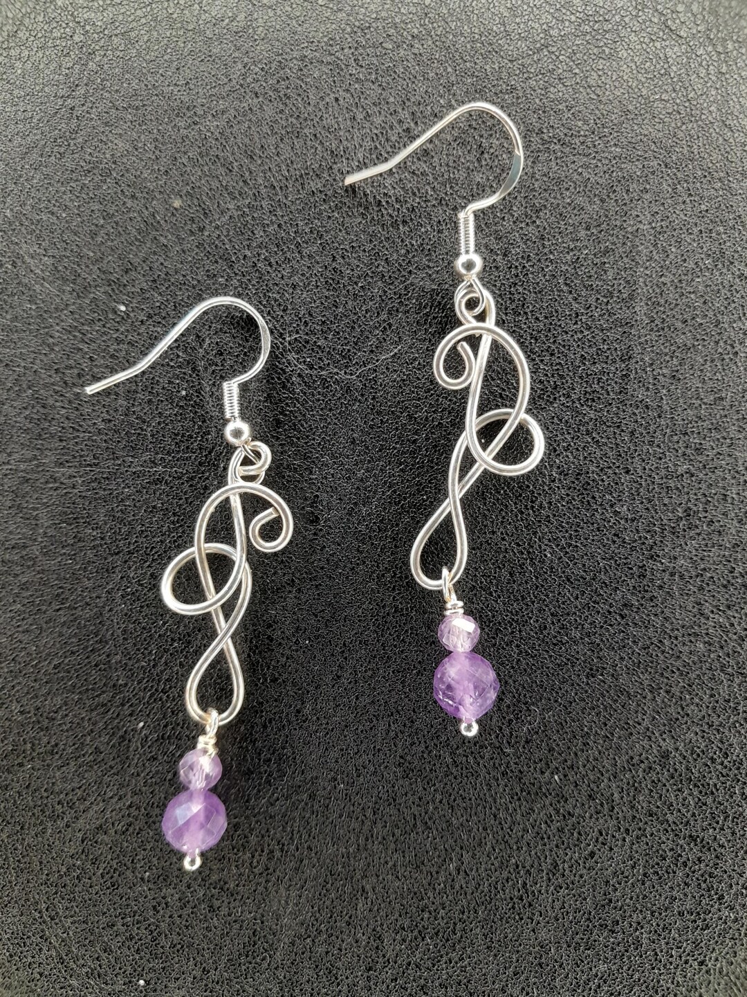 Sterling Silver Boho Elven Celtic Amethyst Earrings - Etsy