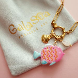 Hand-painted Clay Summer CHARMS Only, for Necklace or Earrings | Fish ...