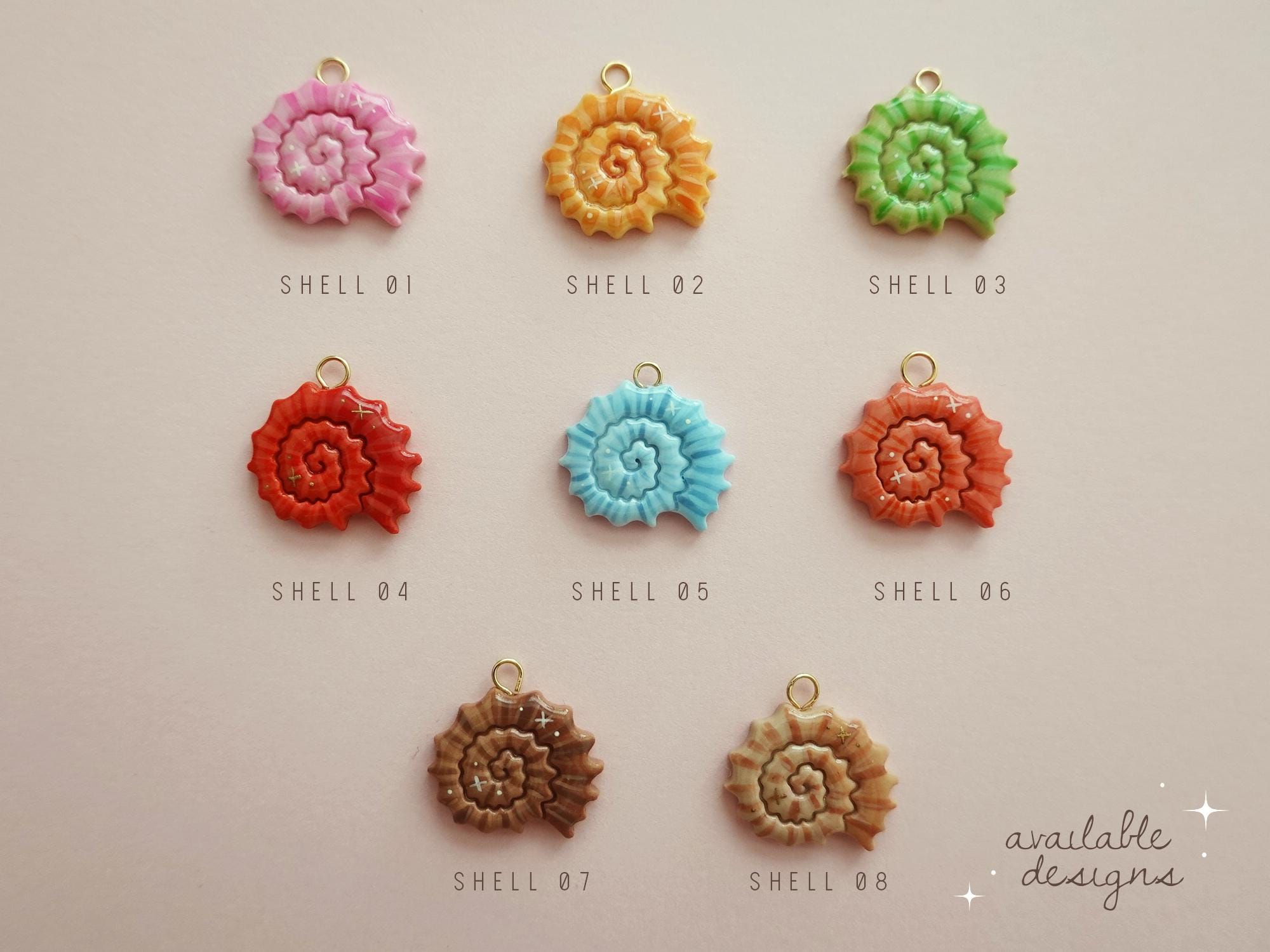 Hand-painted Clay Summer CHARMS Only, for Necklace or Earrings | Fish ...
