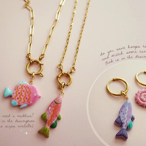Hand-painted Clay Summer CHARMS Only, for Necklace or Earrings | Fish ...