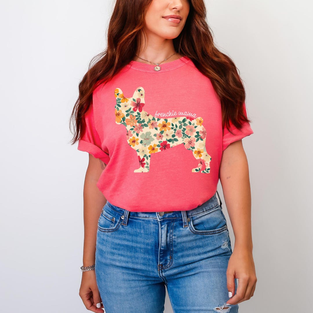 Frenchie Mama PNG, French Bulldog Mom Floral Sublimation Design, Dog ...